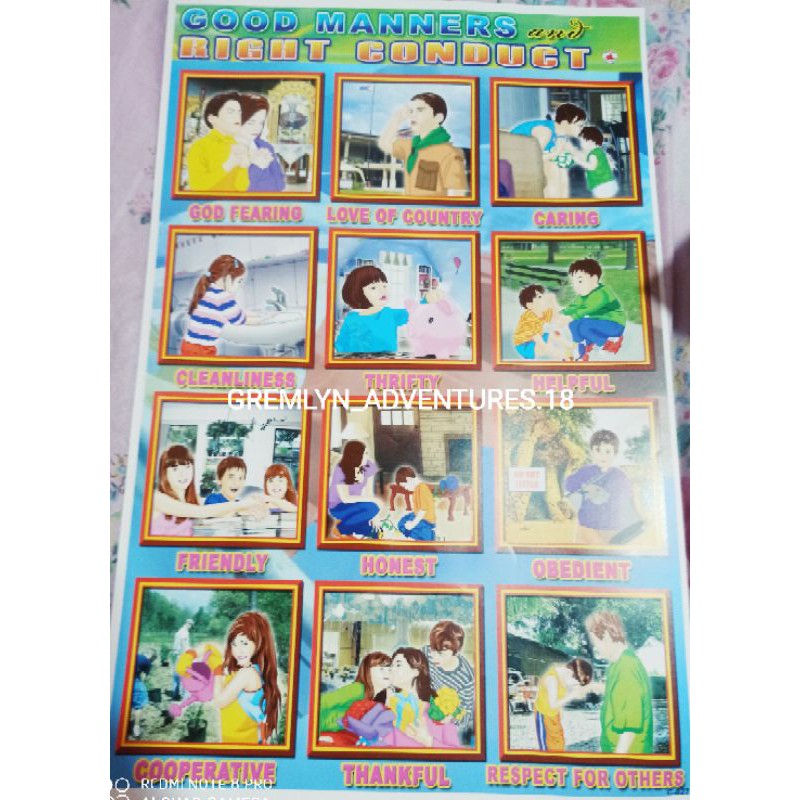 Good Manners And Right Conduct Chart