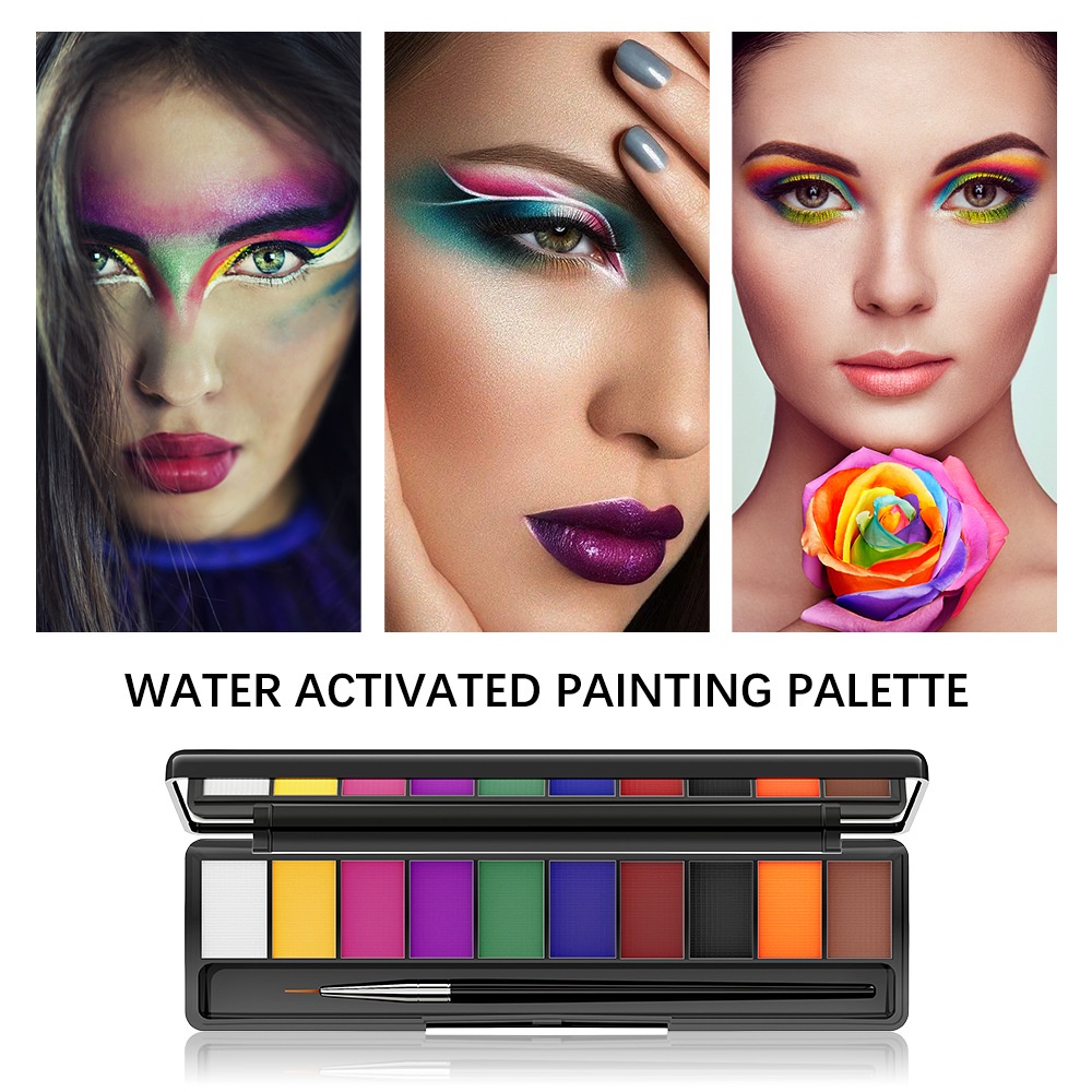 Eye Shadow Paint Palette Water Activated Painting Eyeliner Eyes Faces ...