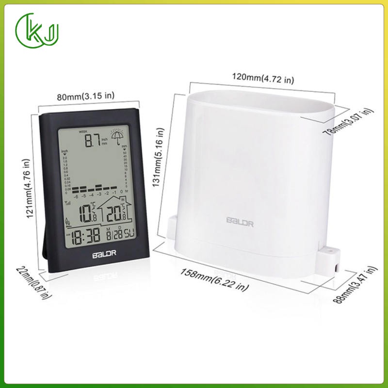 Digital Rain Gauge with Backlight Plastic Sensor Plastic Thermometer ...