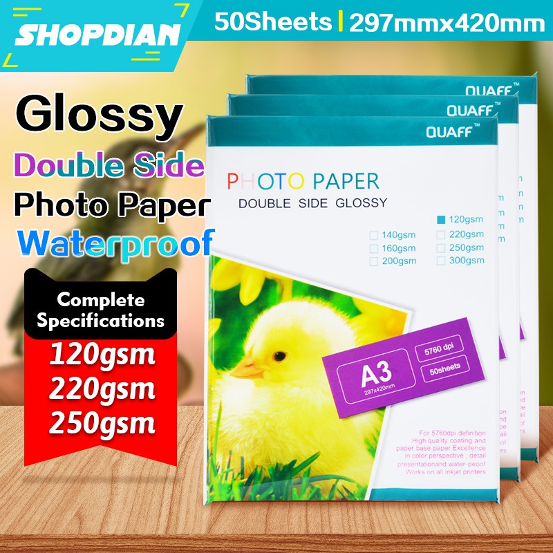 QUAFF A3 Double Side Glossy Photo Paper 50pcs | Shopee Philippines