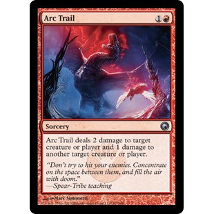 Magic Arc Trail card red edh 3 bolt modern shock type flames searing ...
