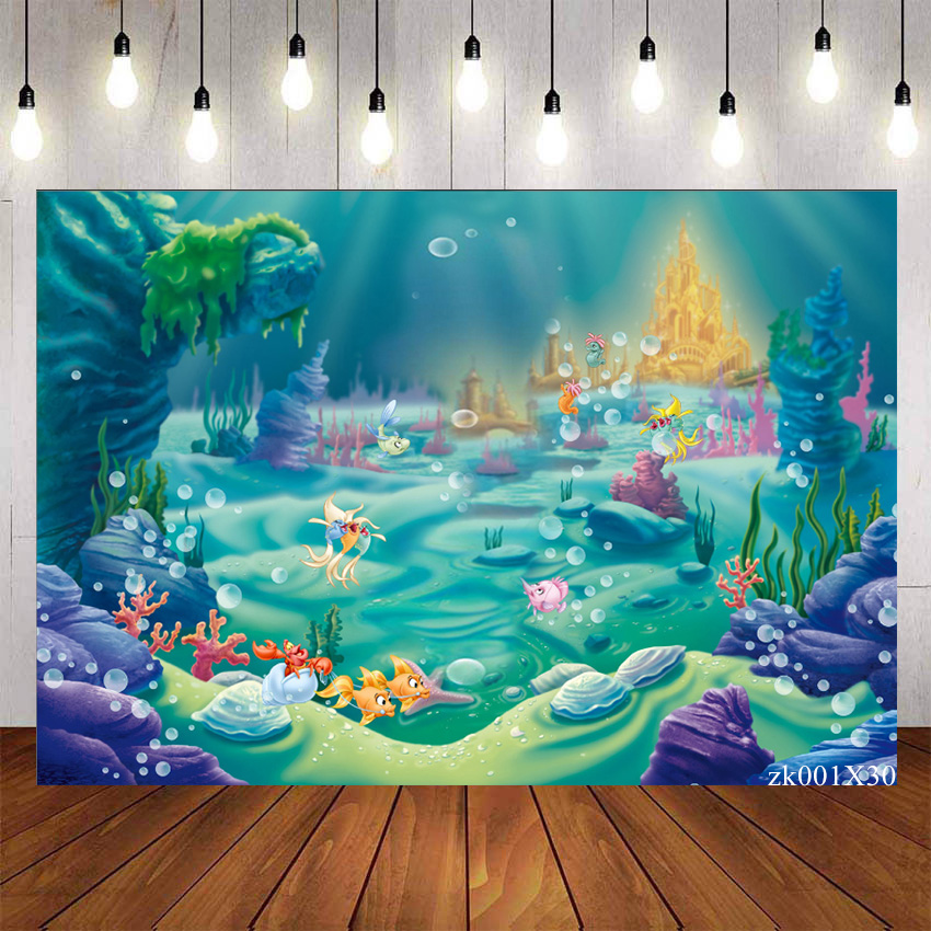 Little Mermaid Backdrop For Photography Baby Shower Undersea Under ...