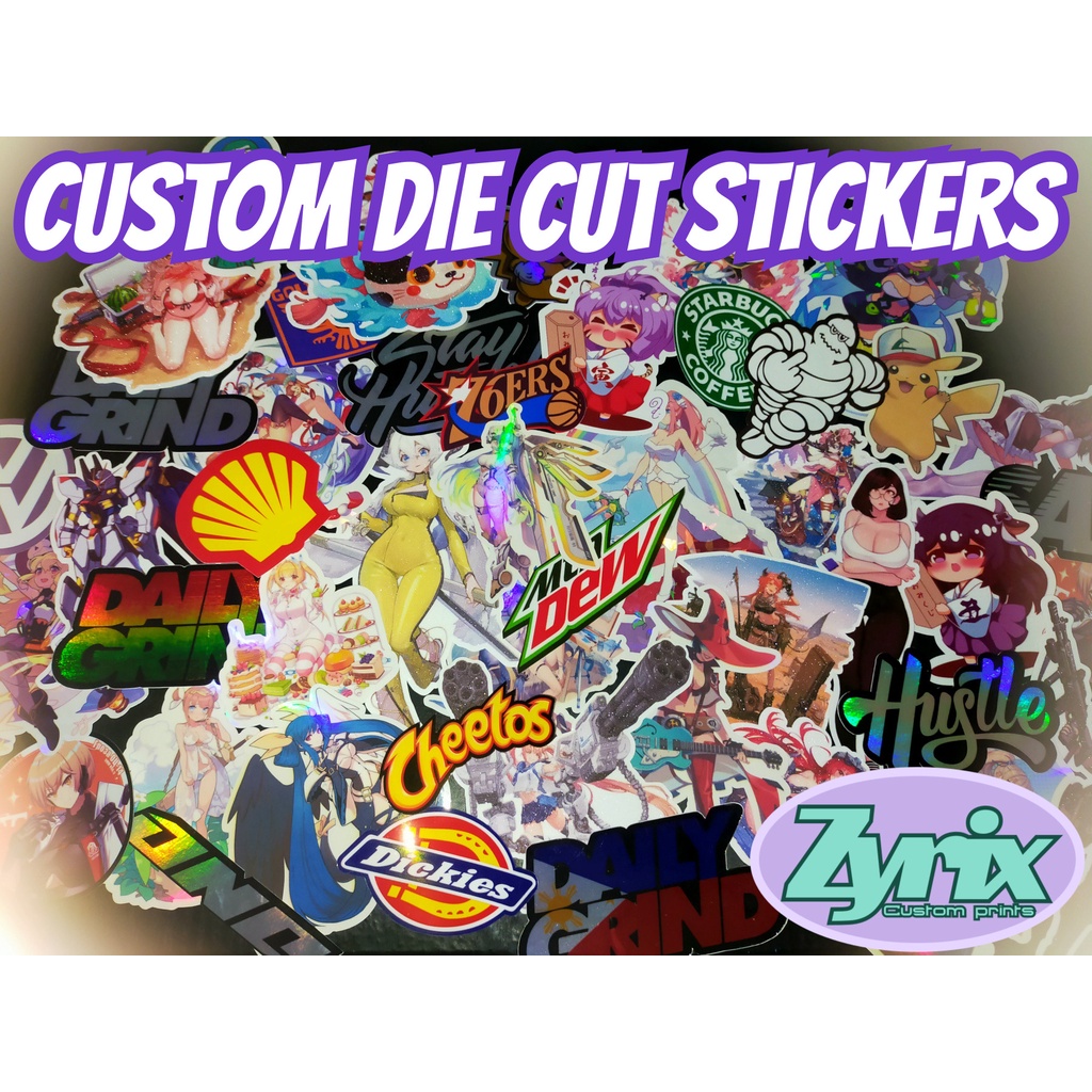 Zyrix Prints custom die cut stickers - PRICED PER A4 SHEET | Shopee ...