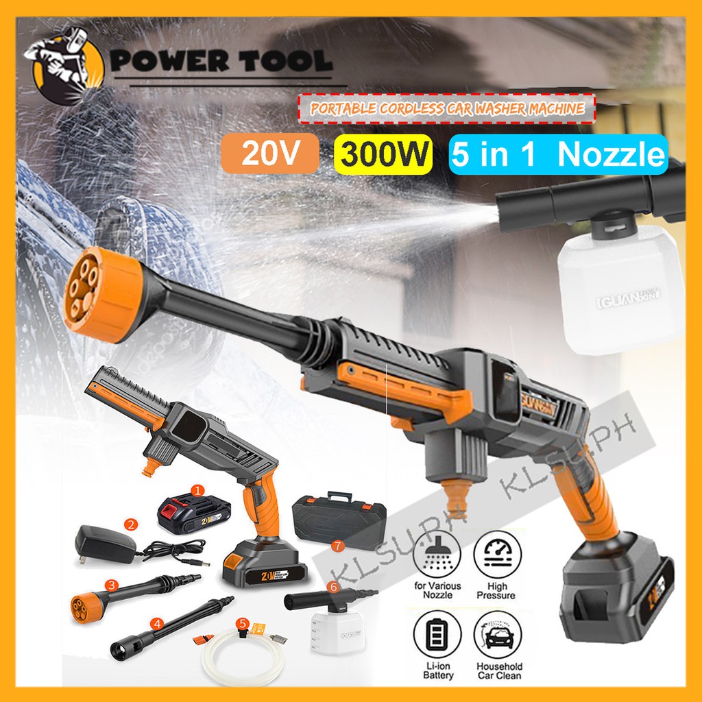 Wireless High Pressure Car Washing Machine Cordless Portable Handheld