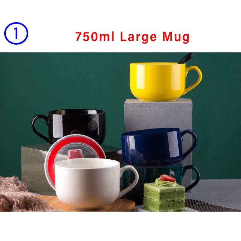 EC JUMBO Coffee Mug Ceramic Mug Big Breakfast Bowl Extra Large Coffee ...