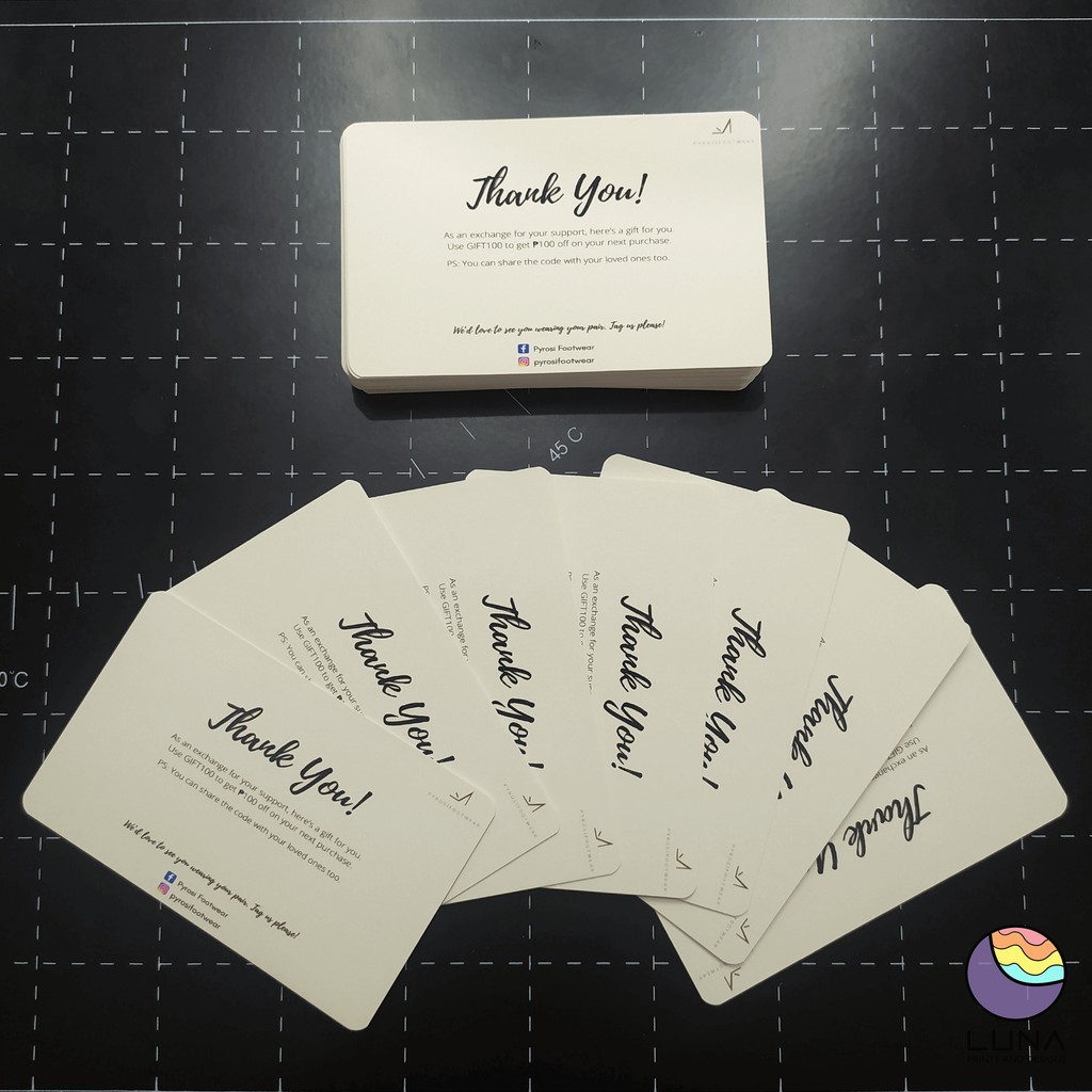 100 PCS CUSTOMIZED THANK YOU CARDS, BUSINESS CARD, CALLING CARD 250GSM ...