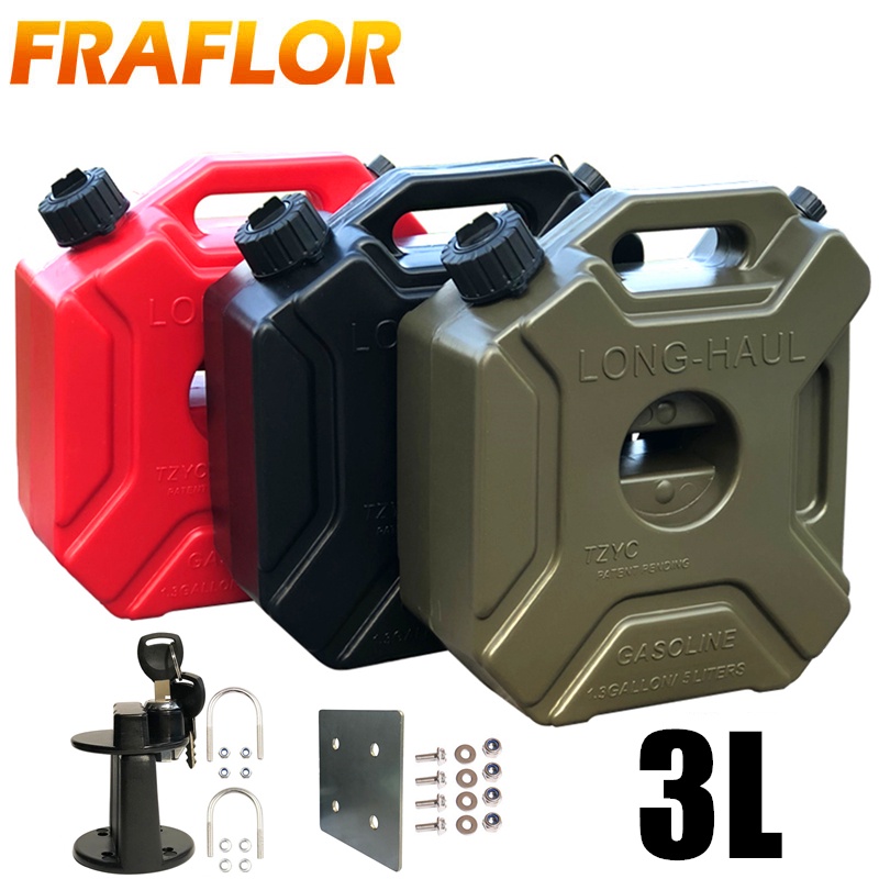 3L Portable Motorcycle Fuel Tank Spare Jerry Can Gas Plastic Car Oil ...