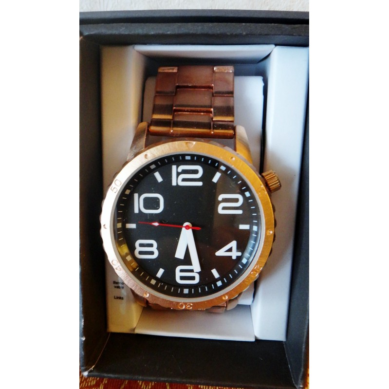Mossimo Watch Mens Rose Gold Strap XL Face MM91404 NewUSA | Shopee ...