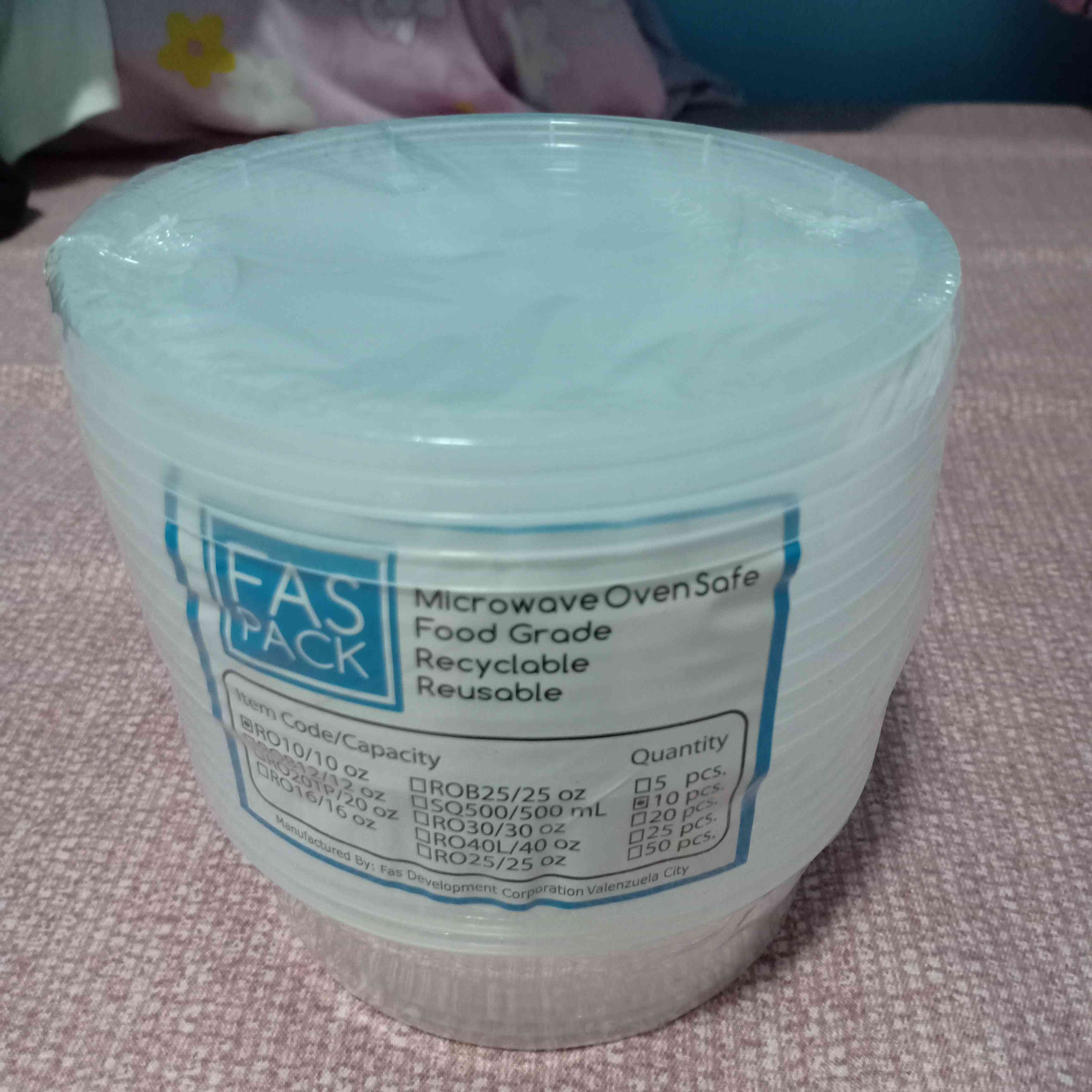 Fas Pack Microwavable Container RE500/RE750/RE750TW/RE1000(10pcs/pack ...