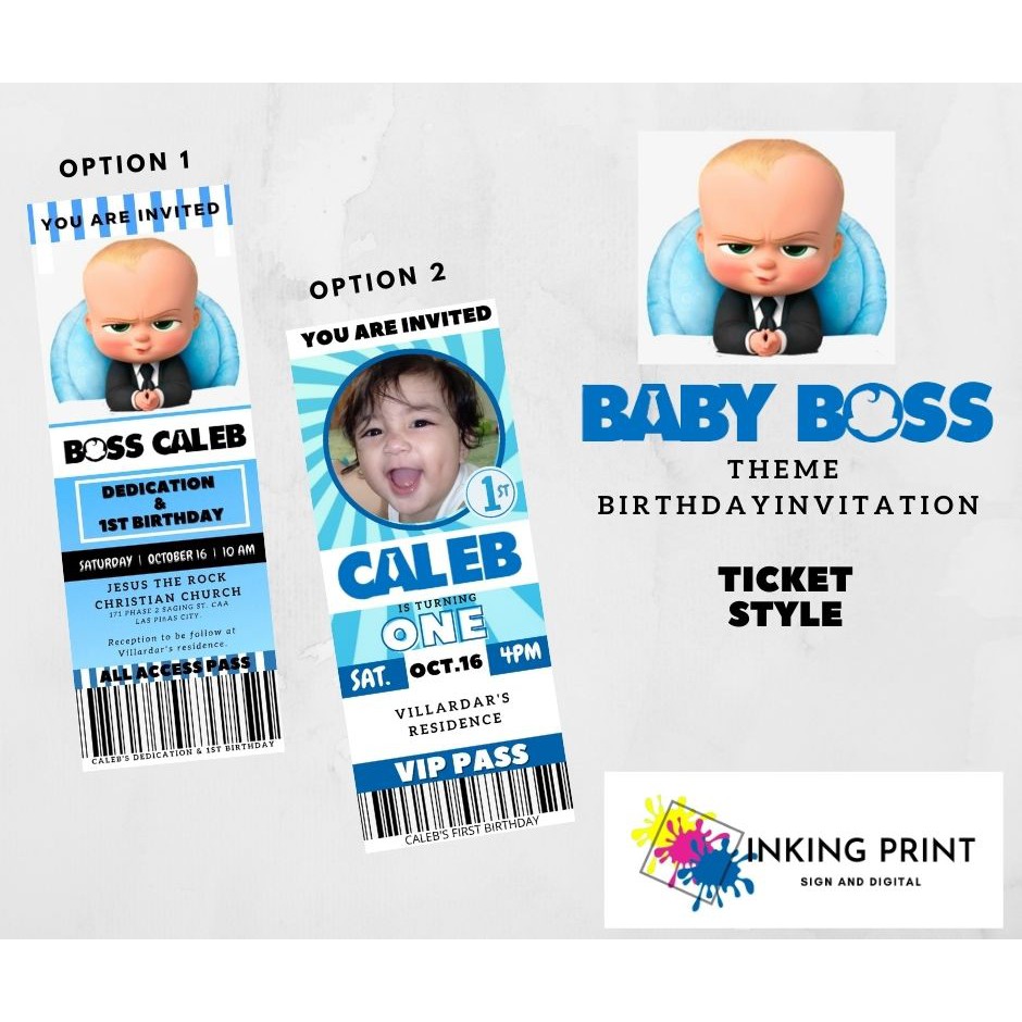 BABY BOSS themed Invitation | Shopee Philippines