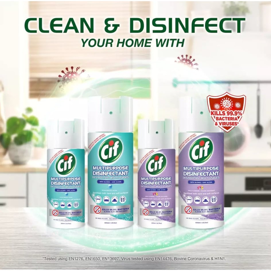 Cif Multi-purpose Disinfectant Anti-odor and Anti-bacterial Spray Ocean ...