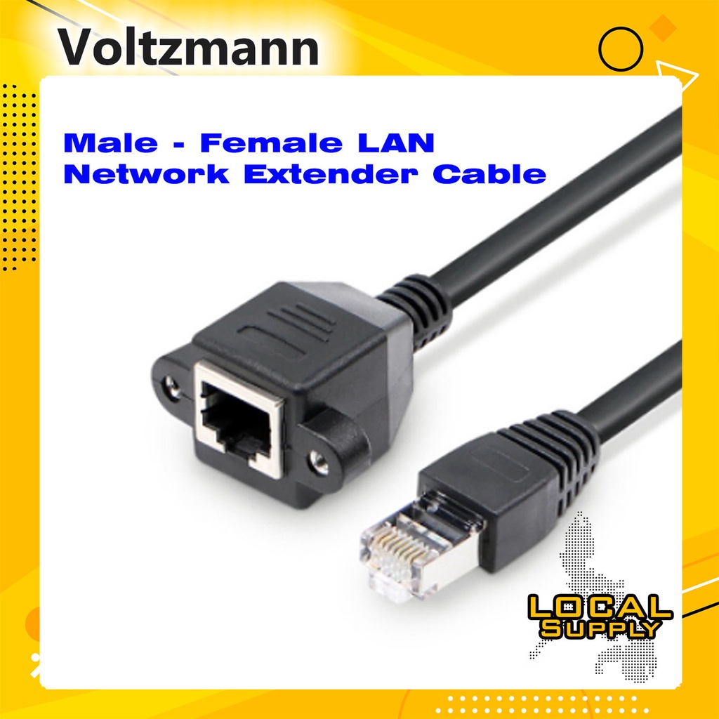 RJ45 Internet Network Extension Connector Cable with Screw Mount Ears ...