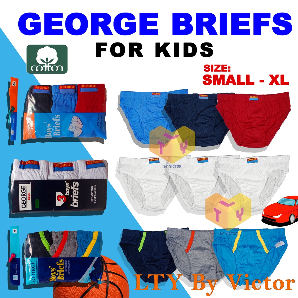 100% ORIGINAL 3-IN-1 GEORGE BRIEF FOR BOYS (CLASSIC BIKINI, INSIDE ...