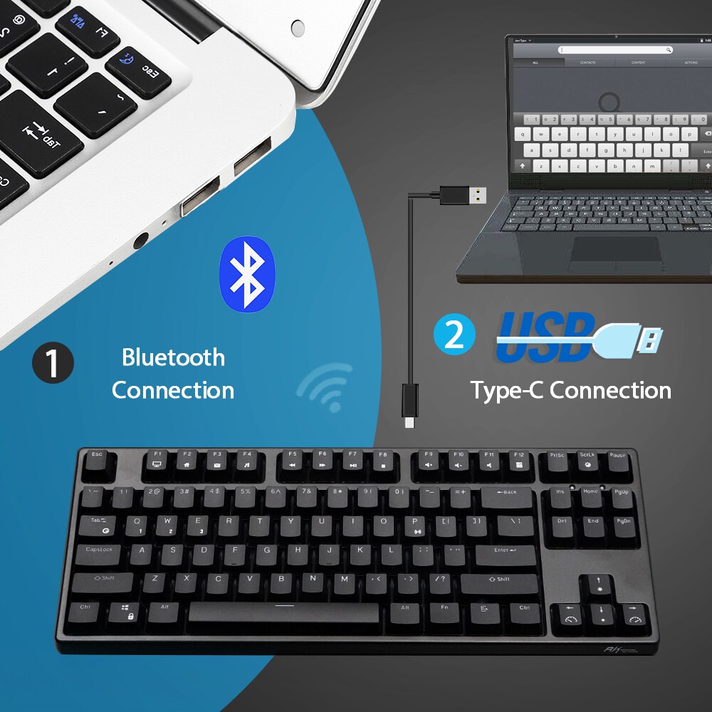 Original ROYAL KLUDGE RK987 Hot Swappable Mechanical Keyboard 87 Keys ...