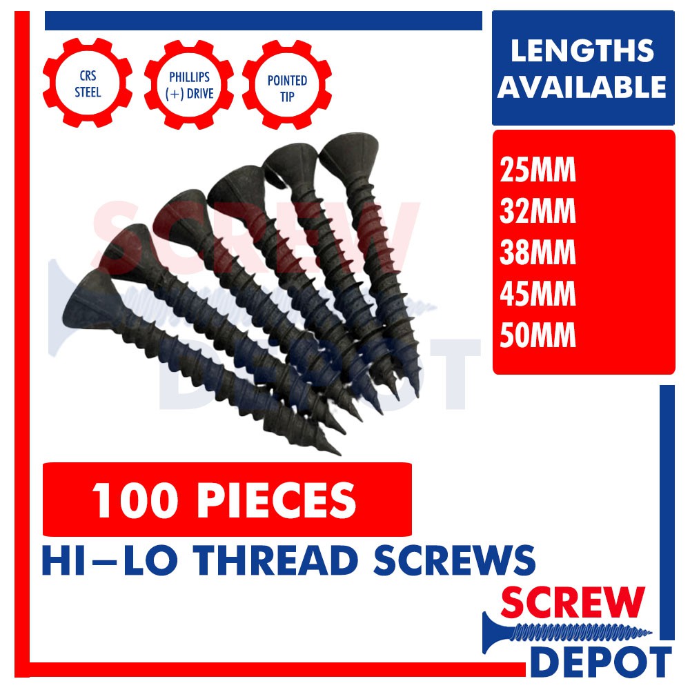 100PCS #7 #8 Gypsum Hi-Lo Screw / High Low Thread / Hi Lo Pointed Wood ...