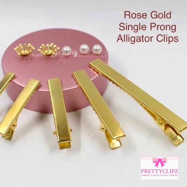 Rose Gold & Yellow Gold Single Prong Alligator Clips | Shopee Philippines
