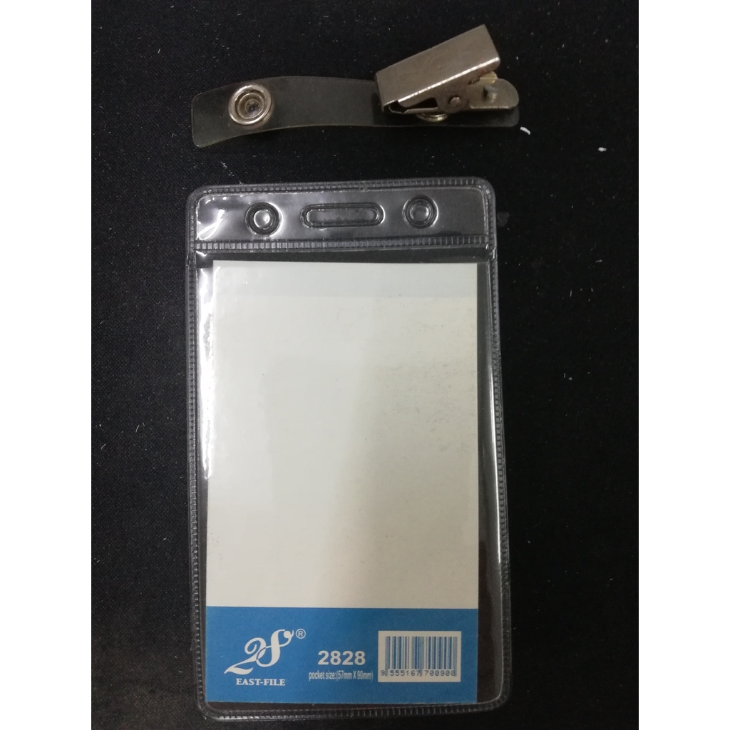 Acrylic Work Card Holder Transparent ID Card Holder With Clip | Shopee ...