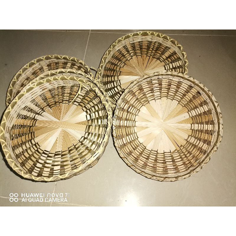 6 pc - 12" Bilao made of sagesi, rattan and bamboo | Shopee Philippines