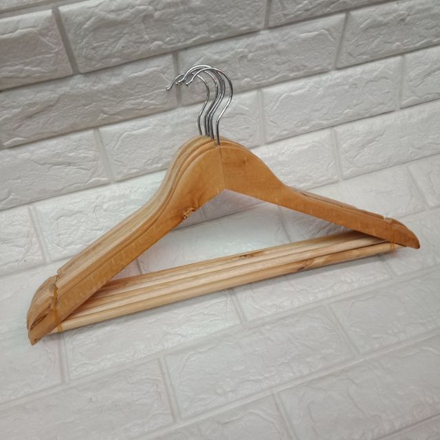 Wooden hangers 17inch | Shopee Philippines