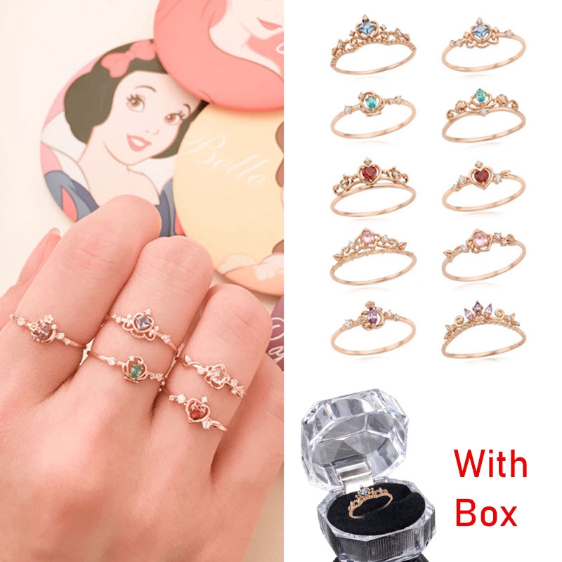 Hot New Disney Princess Rings Adjustable Size Snow White Cinderella ...