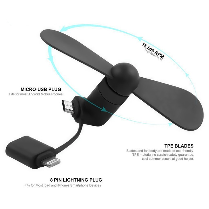Alg For Android Portable Cool Micro Usb Fan Mobile Phone Fans Low Voice ...