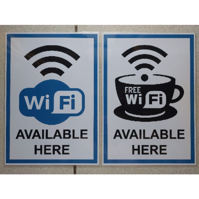 Wifi Available Here Sign / Signage, Laminated A4 Size | Shopee Philippines