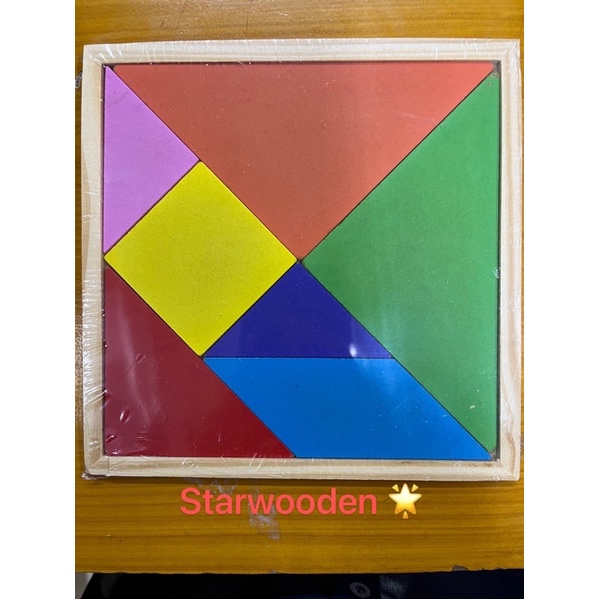 Wooden 20x20cm Big Tangram Puzzle | Shopee Philippines