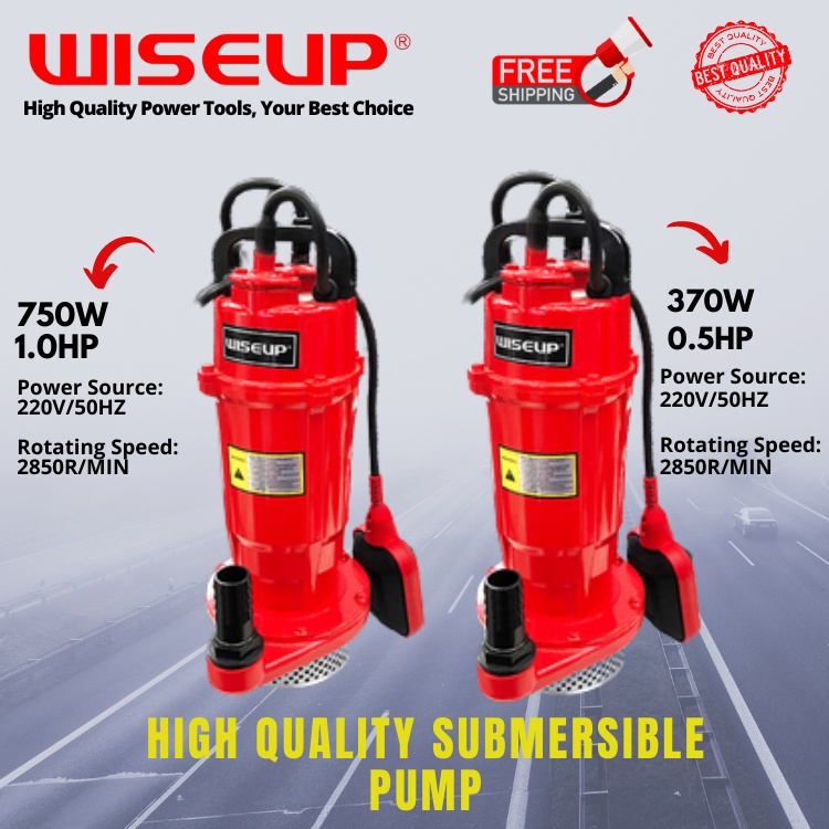WISEUP Industrial Stainless Steel Multifunction Submersible Pump Heavy Duty 750W/1.0HP 370W/0 ...