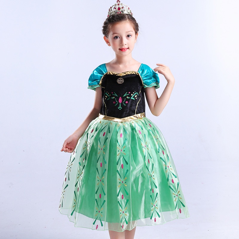 Lovekids 2-7-8 Years Old Girls Princess Dress Frozen Elsa Anna Grown ...