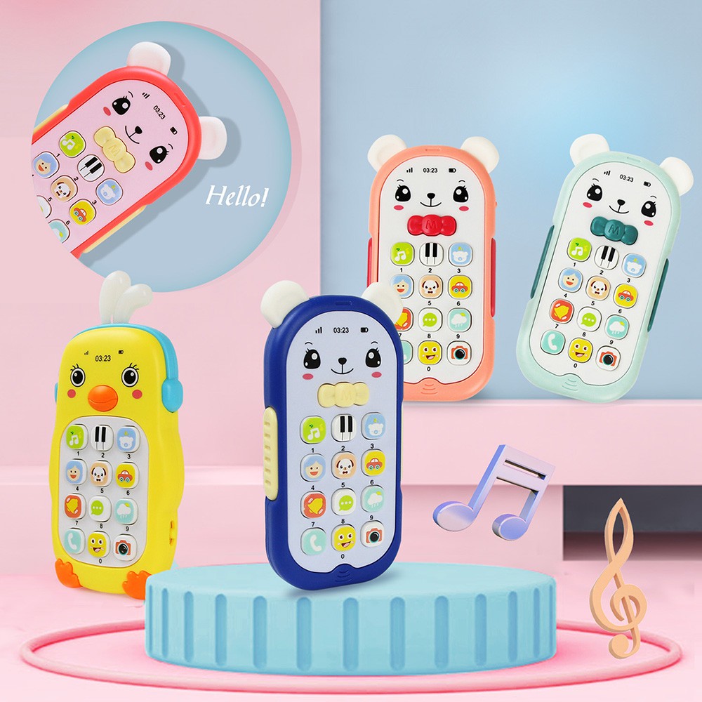 Kids Music Phone Toy Multifunction Simulation Sound Light Teether ...