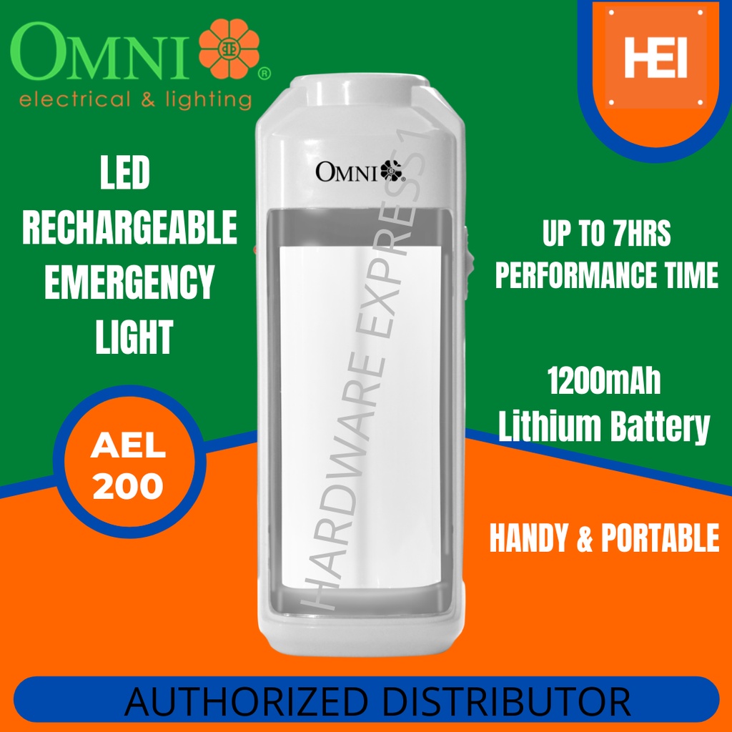 OMNI AEL-200 LED Rechargeable Emergency Light | Shopee Philippines