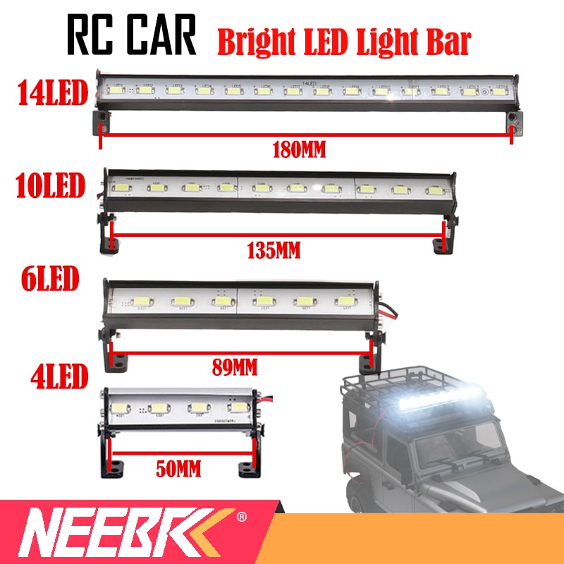RC Car Roof Lamp LED Bright Light Bar & 3ch switch for 1/10 RC Crawler ...