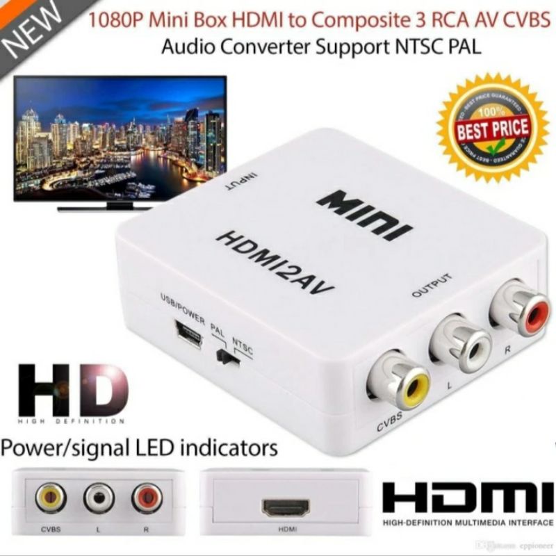 Hdmi to AV RCA / HDMI2AV Converter adapter | Shopee Philippines