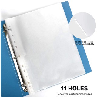 Clear Sheet Protector Ring Binder Arch file Refill 11 Hole Pocket LONG ...