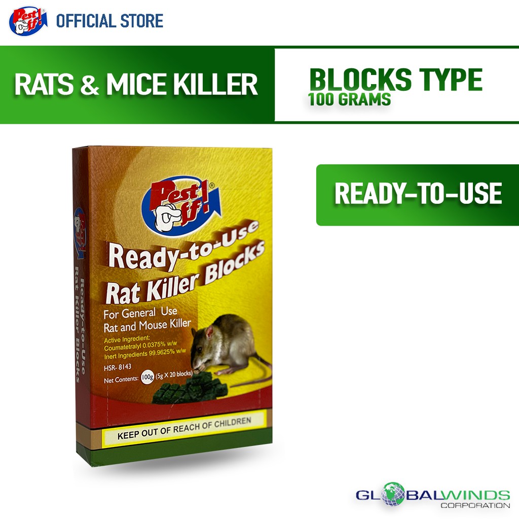 PEST OFF! READY-TO-USE RAT KILLER BLOCKS 100G | Shopee Philippines