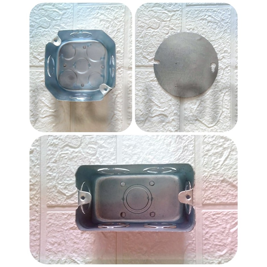 Metal Junction Box 4 x 4 or Utility Box 4 x 2 WITH SCREW | Shopee ...