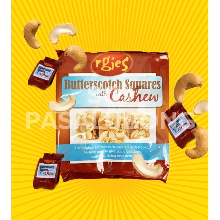 Rgies Butterscotch Squares with Cashew Nuts 170g - Iloilo Pasalubong ...