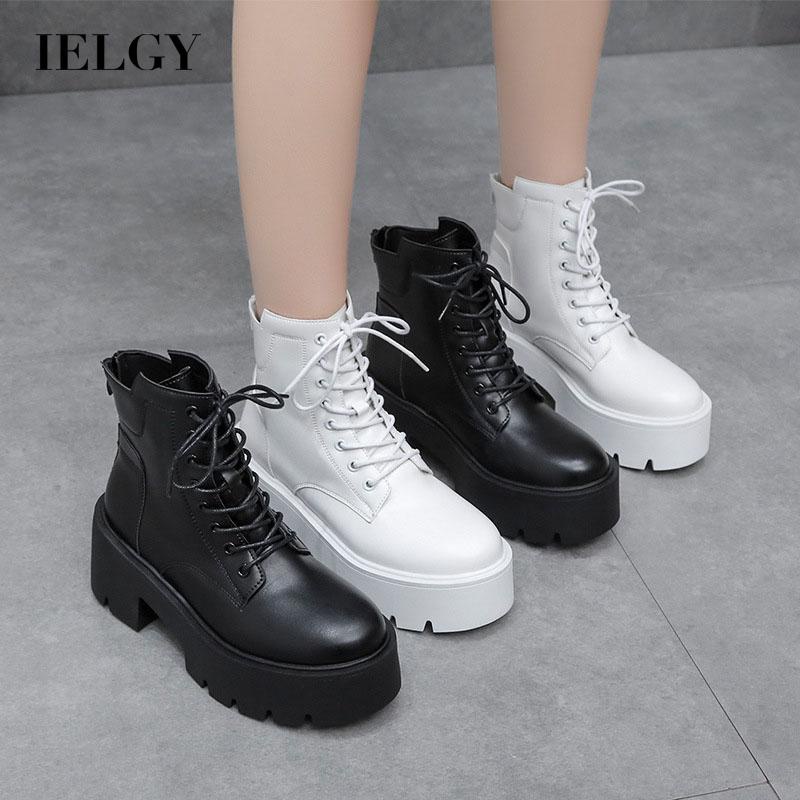 IELGY Women's British Style Thick Sole Martin Boots | Shopee Philippines