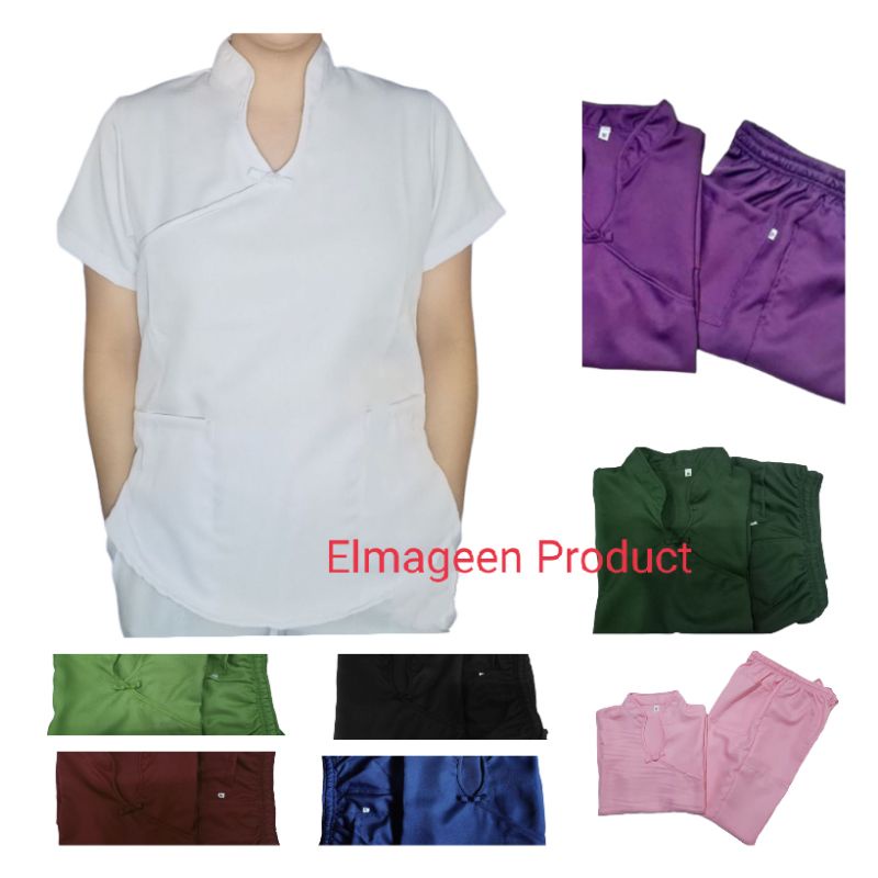 COD CHINESE COLLAR SCRUB SUIT PLAIN PITCH TWILL COTTON | Shopee Philippines