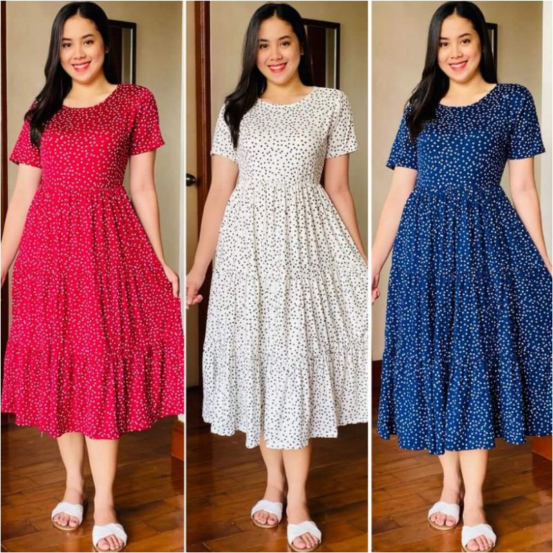 Layered Midi Dress Garterized Waist(S-L) | Shopee Philippines