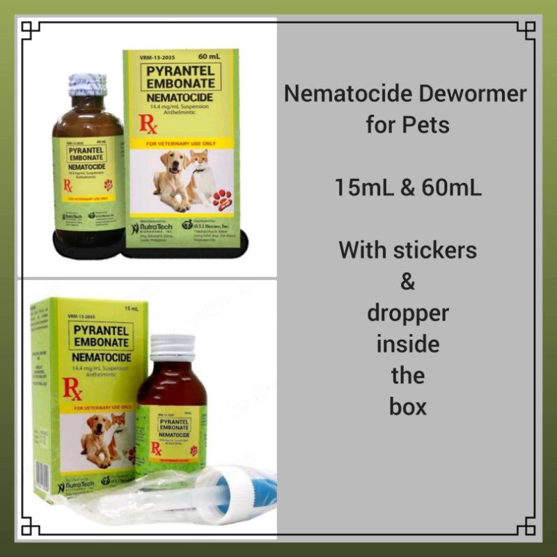 Nematocide 15mL/60mL Dewormer/Pang Purga For Dogs & Cats (With Sticker ...