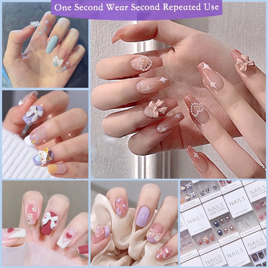 2022 3D newest fake nails cartoon pattern fake nails Trendy fake nails ...