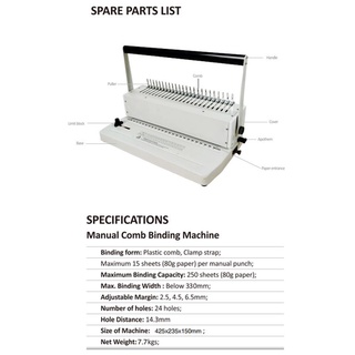 Officom Comb Binding Machine Legal / Long / F4 Size Heavy Duty Binding Machine | Shopee Philippines