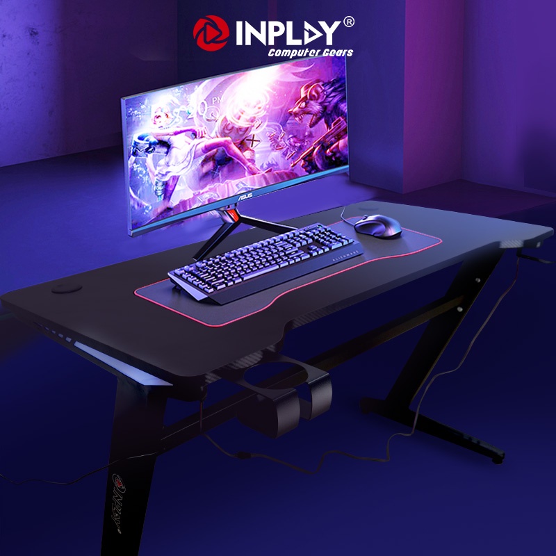 Inplay T1 Gaming Desk Computer Desk Gaming Table Z Shaped Pc Gaming ...