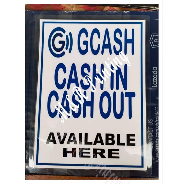 Gcash cash in white signage laminated | Shopee Philippines