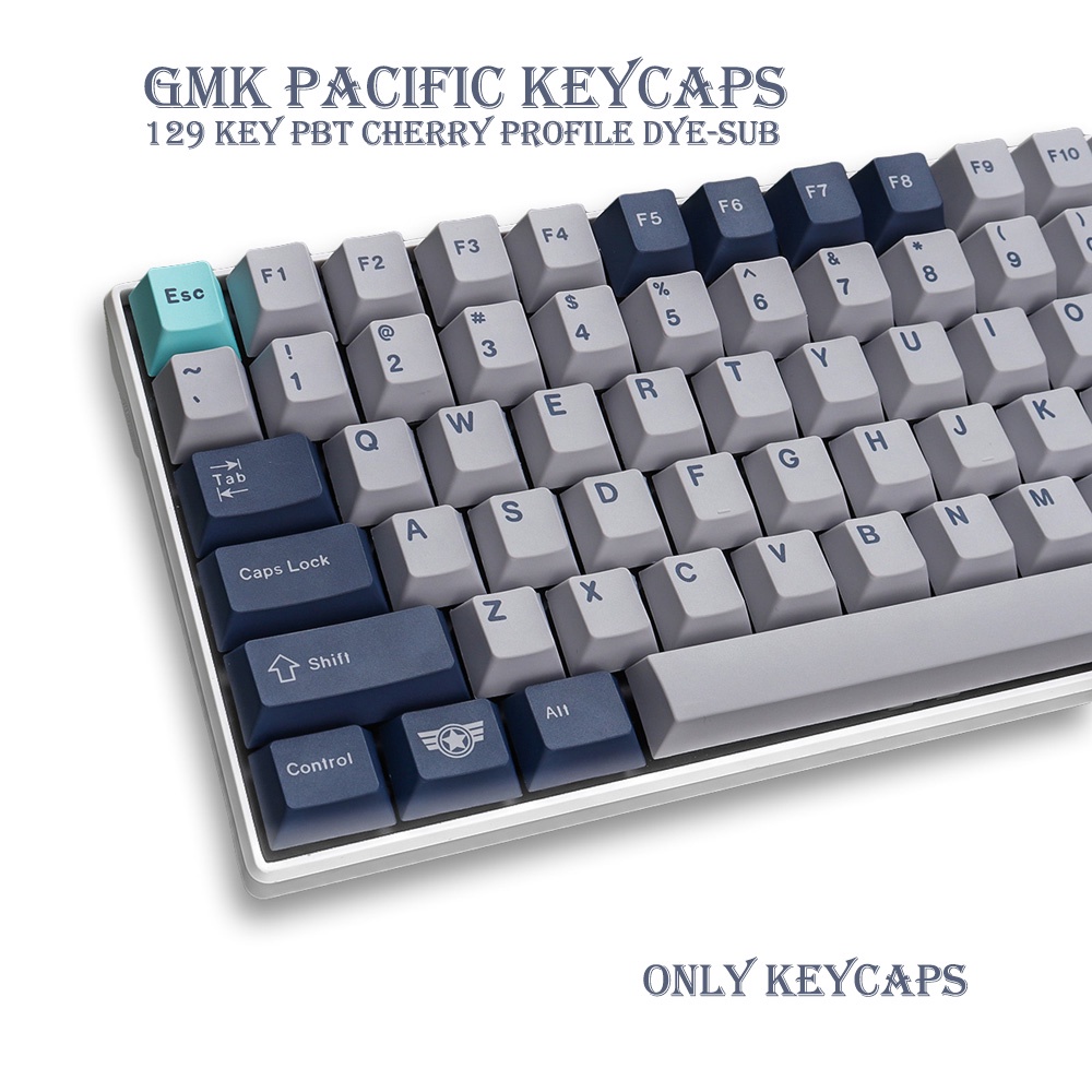 GMK Pacific 129 Key PBT Keycap Cherry Profile DYE-SUB Personalized Keycaps For Mechanical ...