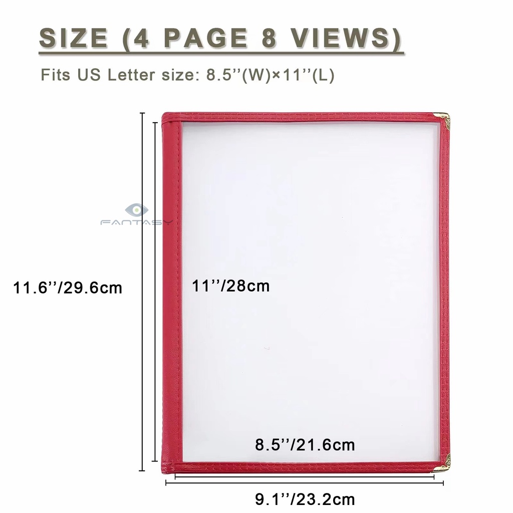 4 Pages 8 Faces A4 Transparent Menu Covers Restaurant Menu Folder Menu ...