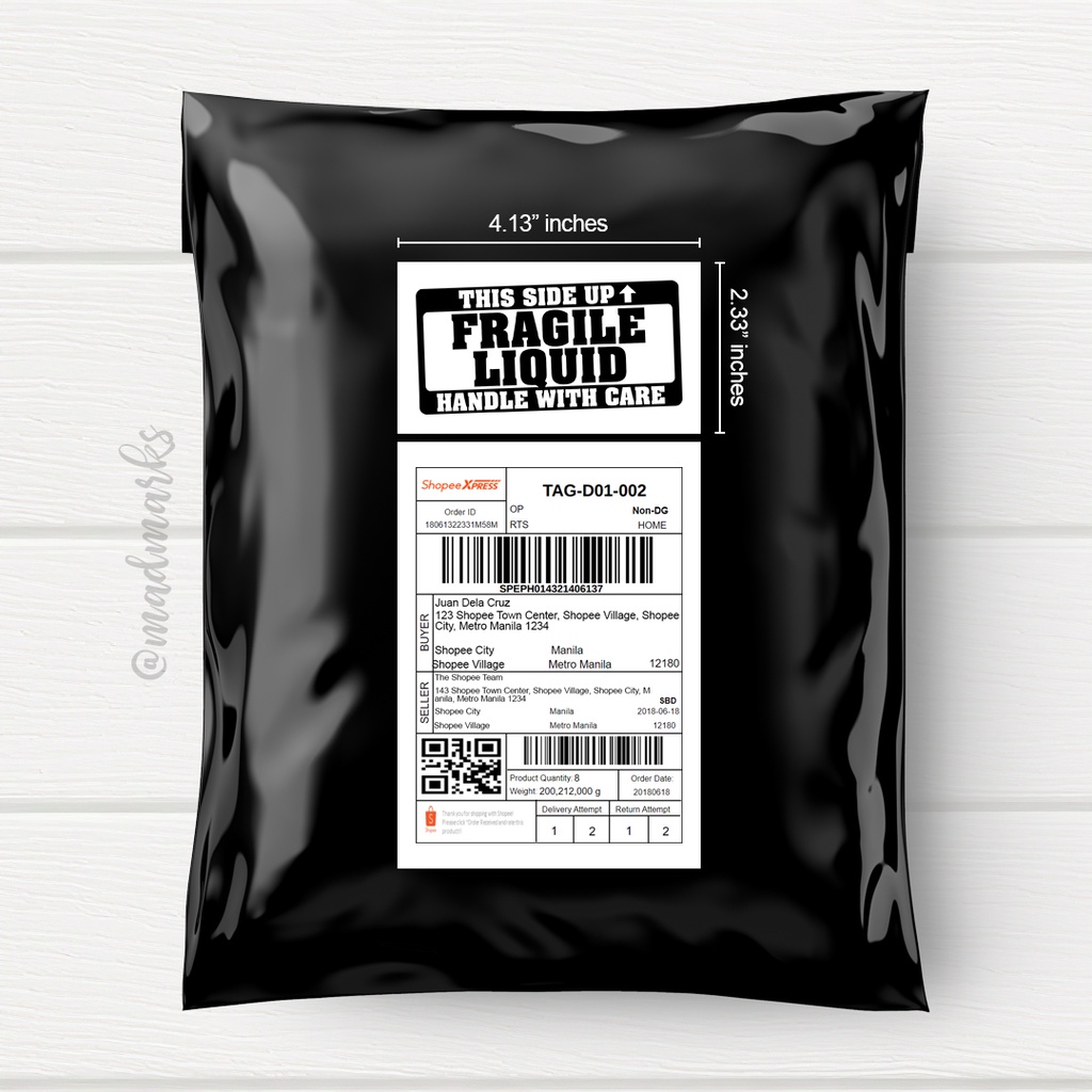 This Side Up Fragile Liquid Handle With Care Waterproof Sticker Label ...