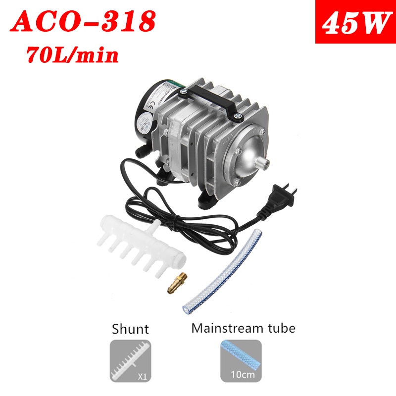 Bayee 45W 220V 70L/Min Aquarium Air Pump Electromagnetic Air Compressor Oxygen Pump ACO-318 ...