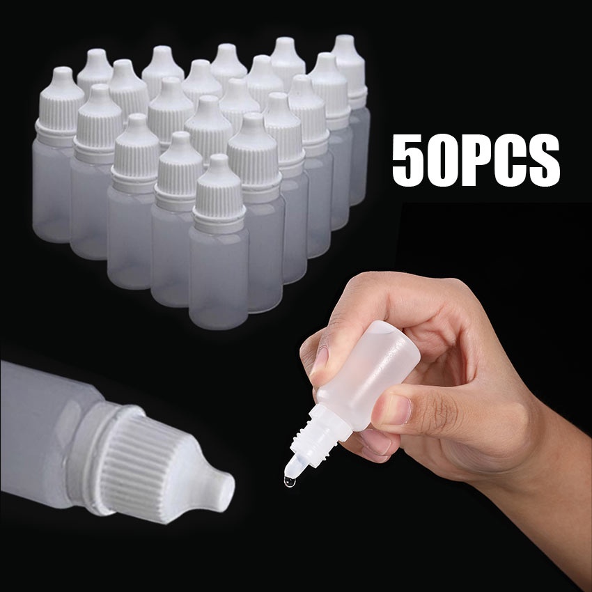 50Pcs/set Eye Drop Liquid Storage Soft Empty Squeeze Dropper Bottles ...